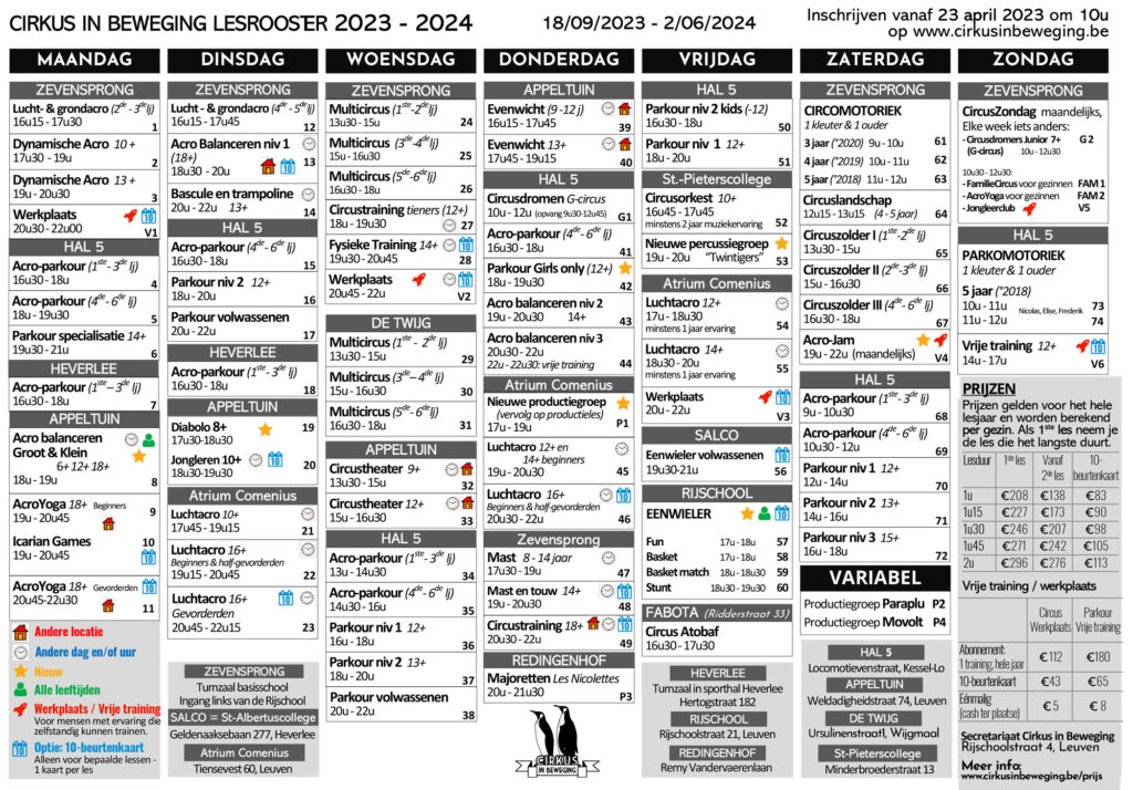 Lessenrooster - Cirkus in Beweging